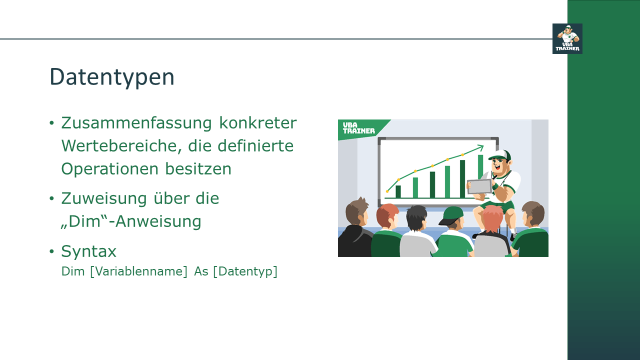 Variablen und Datentypen - VBATrainer